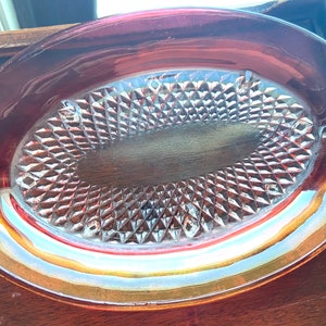 Vintage RUBY DIAMOND Point Water Set of 3 Crystal Glass Cut Items, Ruby ...