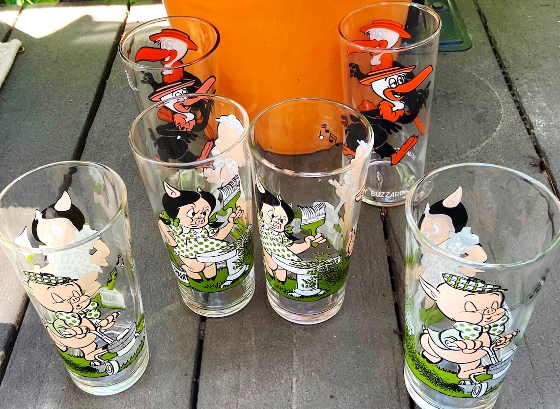 Vintage Loony Tunes Porky Pig Gang Collector Series Pepsi Glass ...