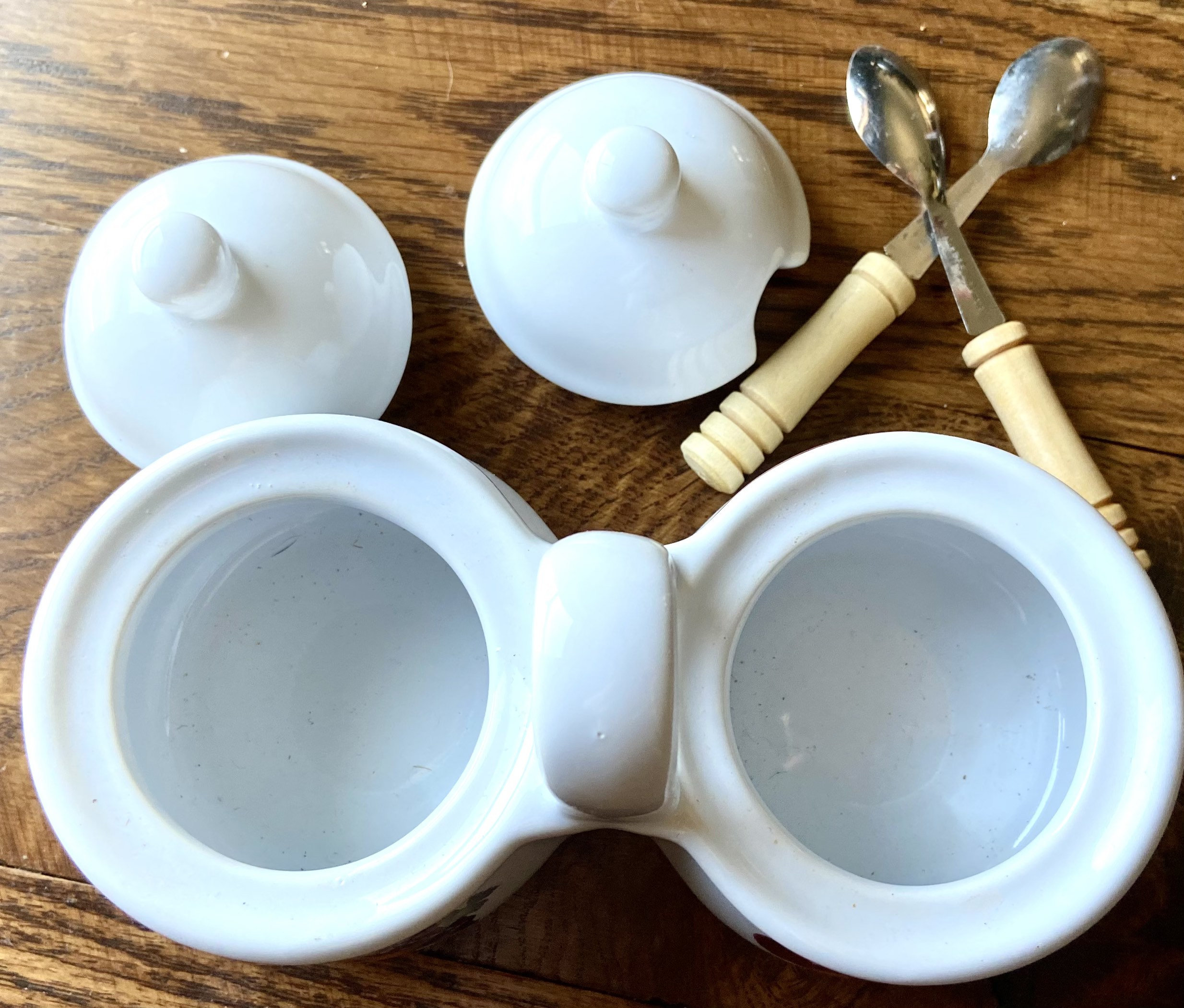 Vintage Houston Harvest Double Jam Jelly Servers With Lids and Spoons ...