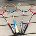 Vintage Tennis/ Racquetball/ Badminton Wooden Rackets in Red White and ...
