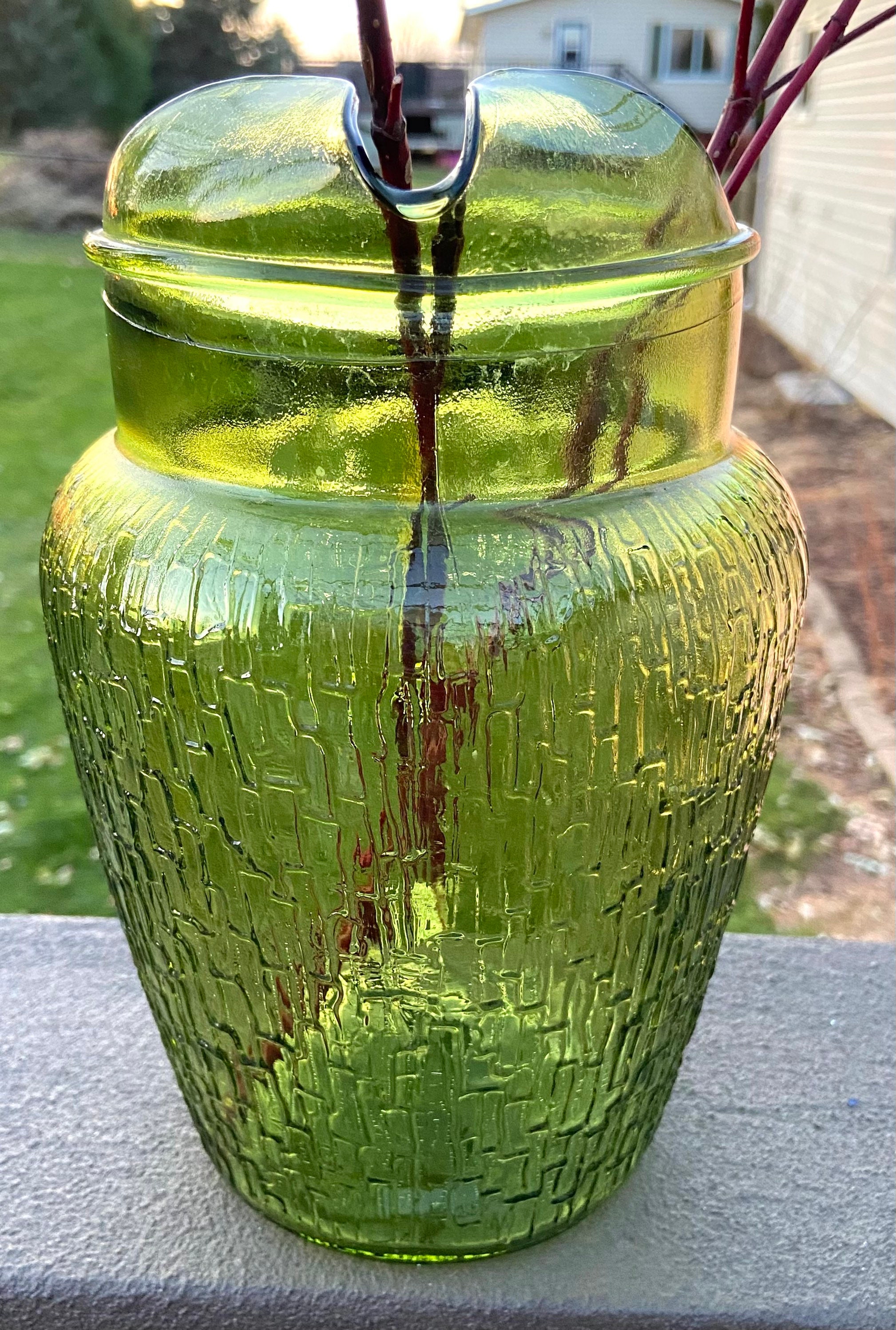 Vintage Pagoda Avocado Green Glass Large Pitcher Retro Anchor | Etsy