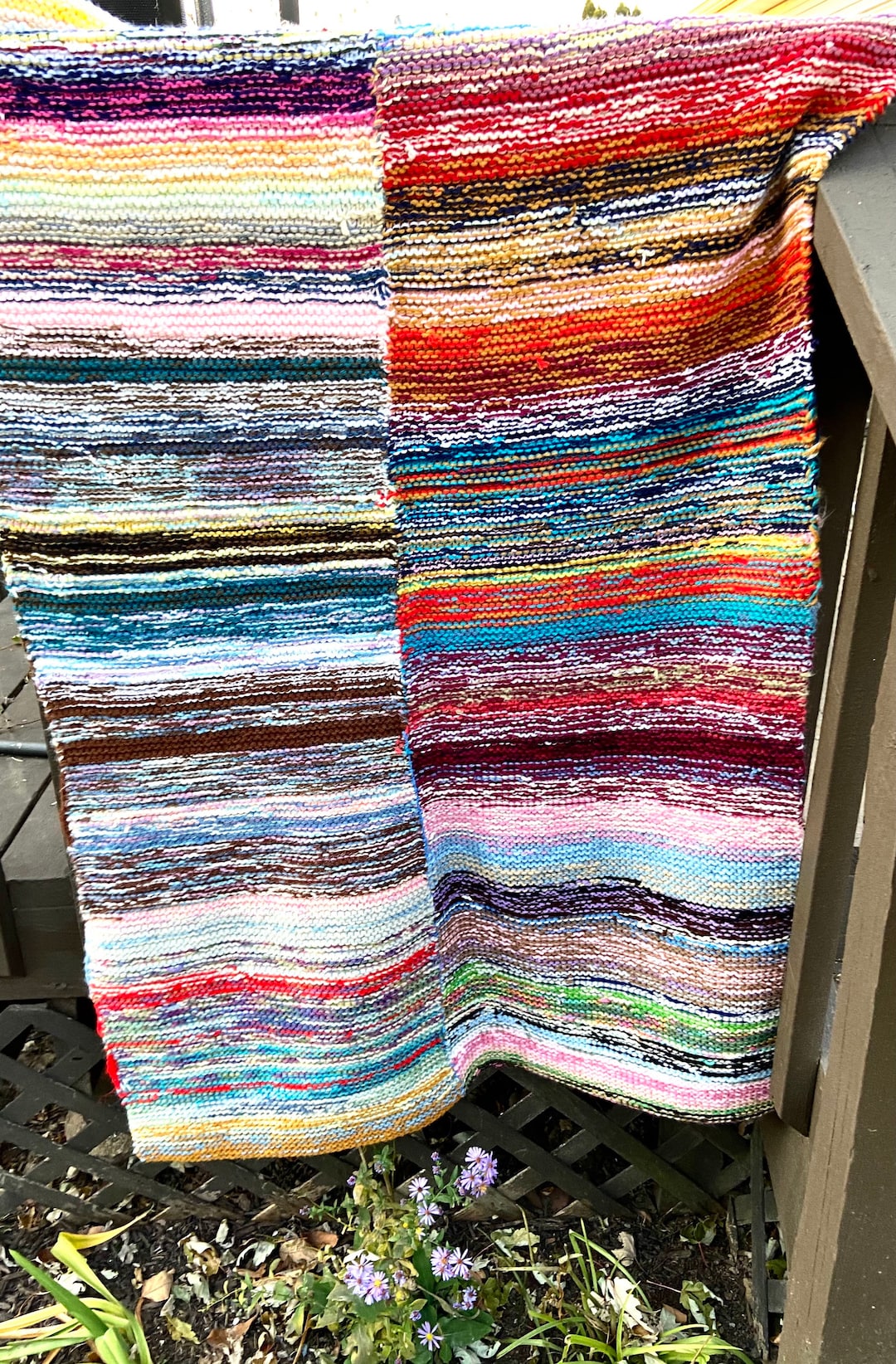 Vintage Retro Rainbow Handmade Afghan Blanket Throw, Soft Afghan Lap ...