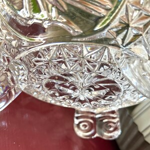 Vintage HOFBAUER BYRDES Lead, Crystal Footed Compote Diamond Cut Clear ...