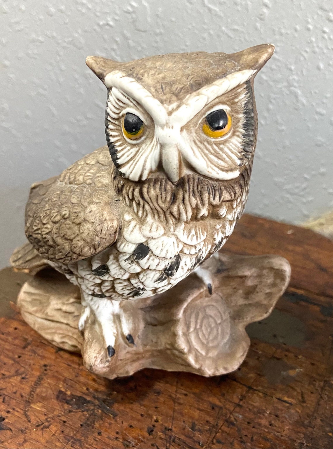 Vintage Horned Owl Ceramic Pair Homco Brown Owls Farmhouse - Etsy