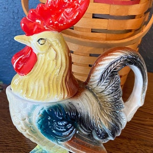 Vintage Rooster Ceramic Creamer/sugar by Jay Imports, Retro Rooster ...