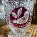 Vintage RUBY DIAMOND Point Water Set of 3 Crystal Glass Cut Items, Ruby ...