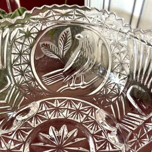 Vintage HOFBAUER BYRDES Lead, Crystal Footed Compote Diamond Cut Clear ...
