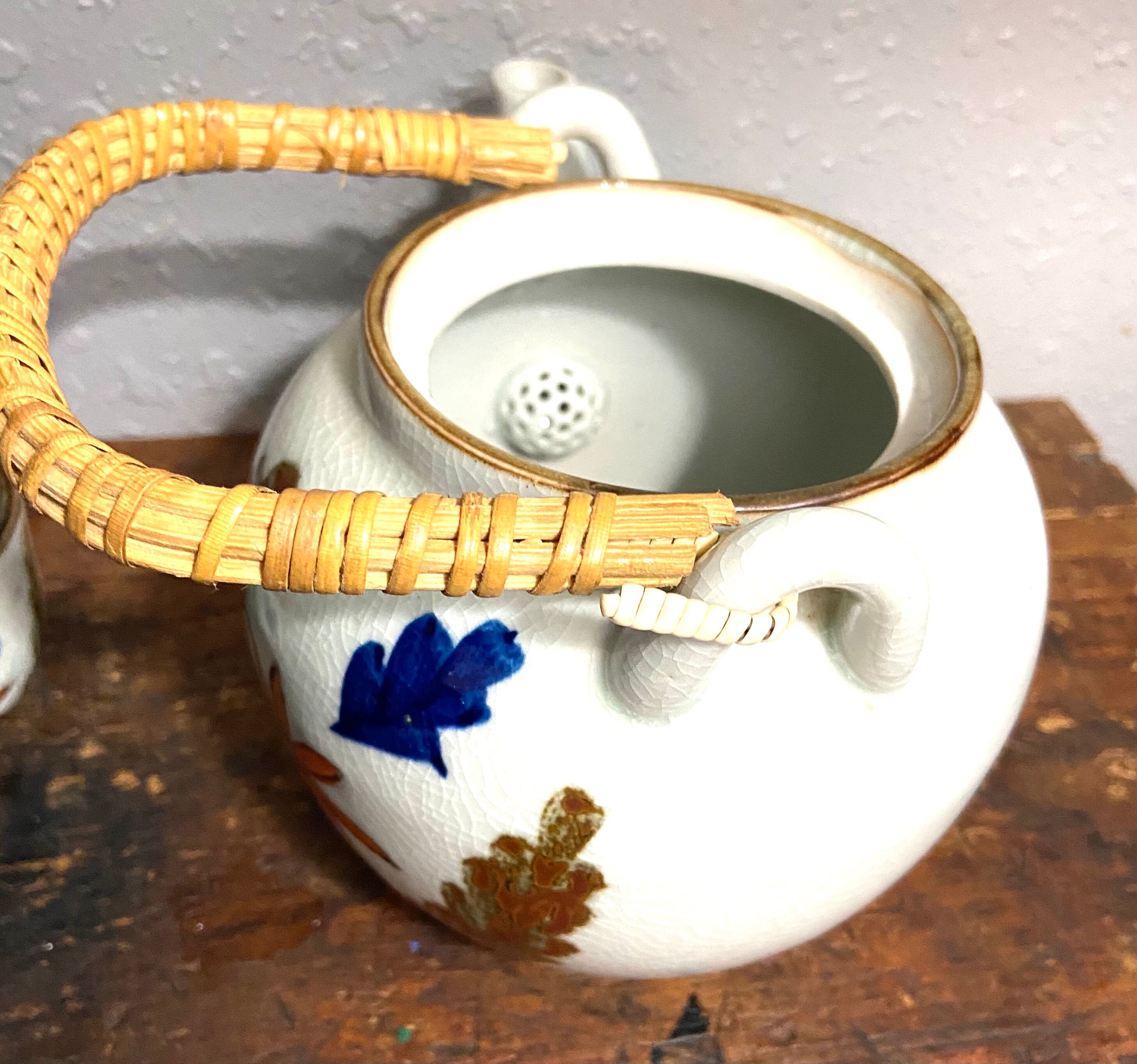 Vintage Asahi Stoneware Japanese Tea Set Teapot 6 Cups Floral - Etsy