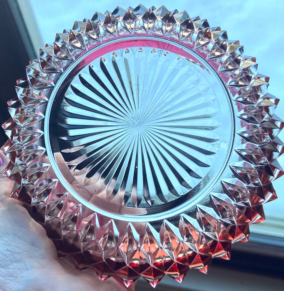 Vintage RUBY DIAMOND Point Water Set of 3 Crystal Glass Cut | Etsy