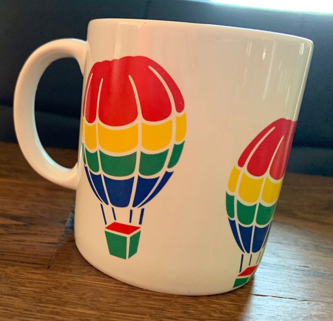 Hot Air Balloon Rainbow Mug, Retro Happy Mugs, Vintage Especially for ...
