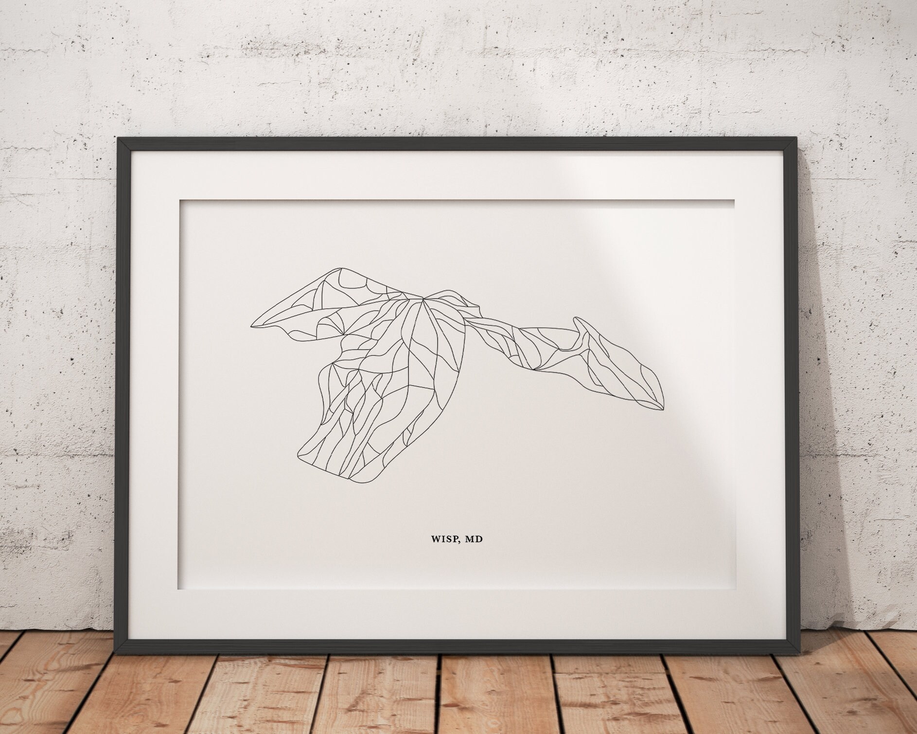 Wisp Maryland Ski Area Map Wisp Resort Ski Trail Map Wisp - Etsy