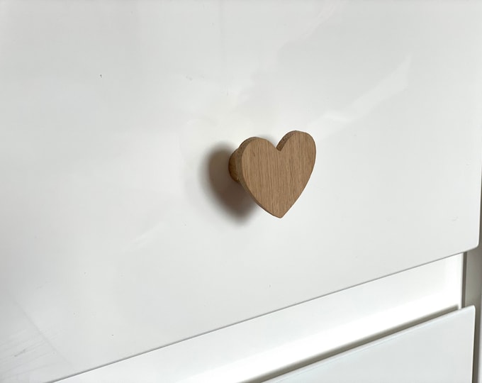 SW098 Heart Oaq Knob/wood Knobs/cabinet Pull/knobs/children's Room - Etsy