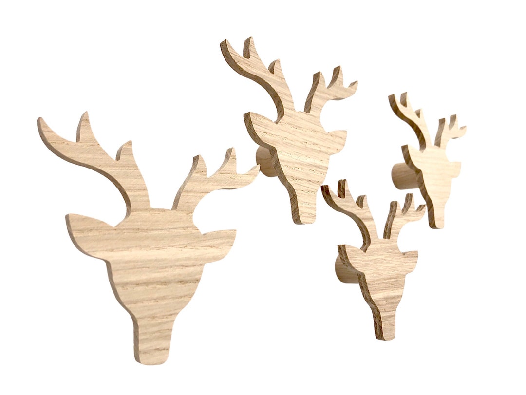 Wall Hook Wood Deer Elk Wardrobe Oak Hook Coat Hook Gift Idea ...
