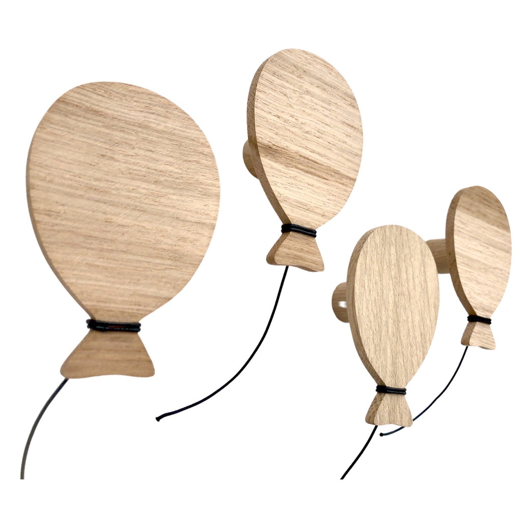 Wall Hook Coat Hook Children Wood Oak Balloon Balloon Balloons Children ...