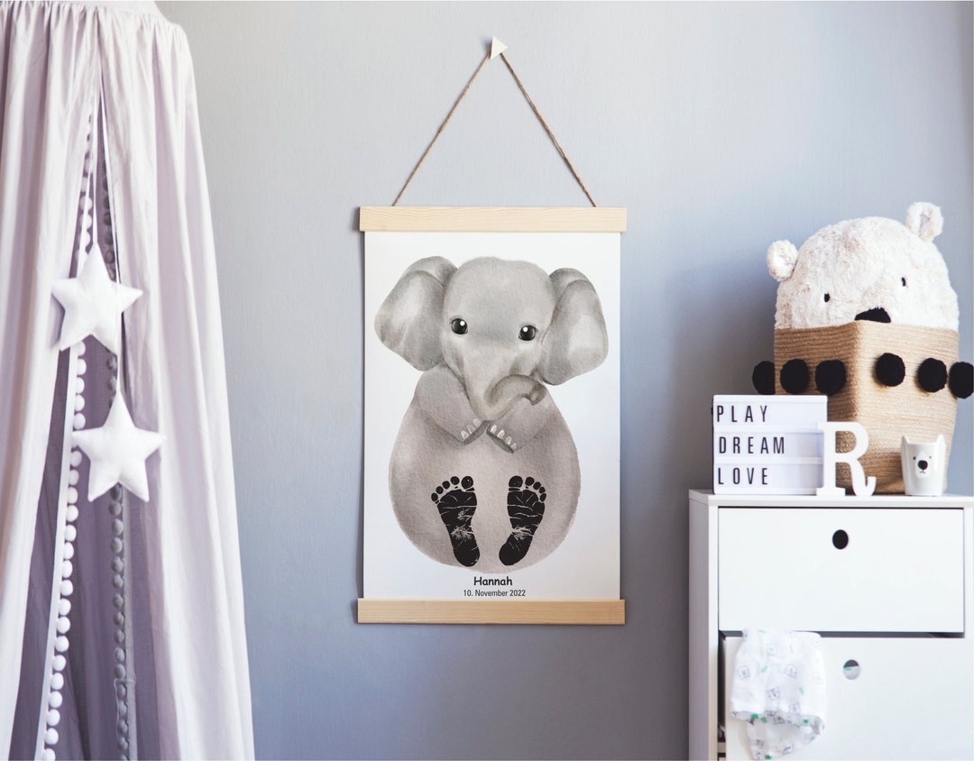 Footprint Set Baby Gift Birth Poster Baby Shower Personalized Gift Idea ...
