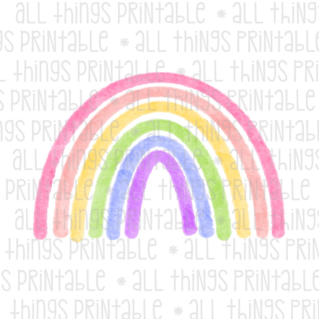 Watercolor Rainbow Printable - Spring PNG Design - Instant Download ...