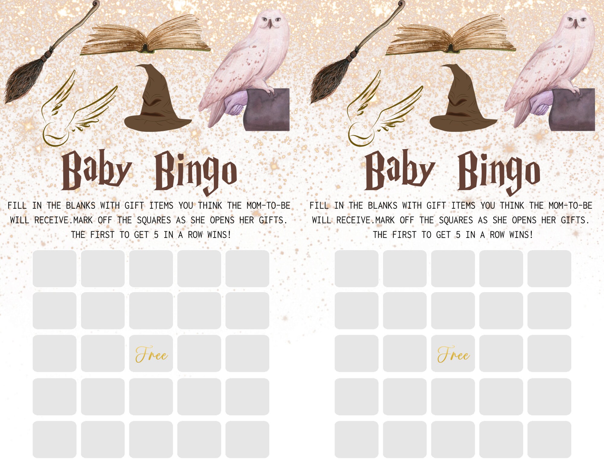 Magical Wizard Baby Shower Bingo - Etsy
