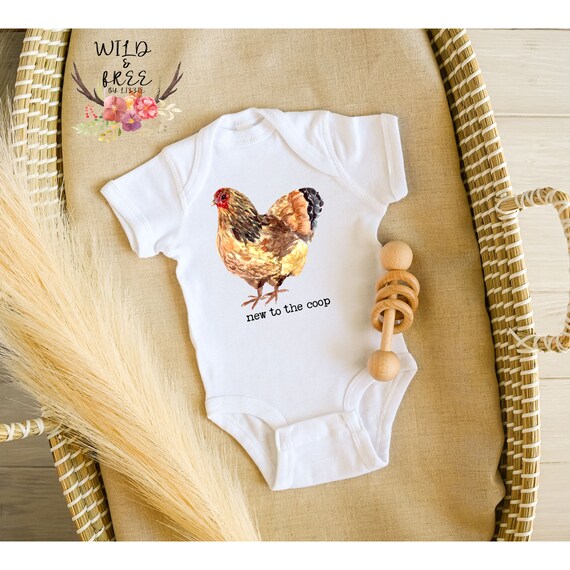 New to the Coop Onesie Chicken Onesie Farm Baby Bodysuit - Etsy