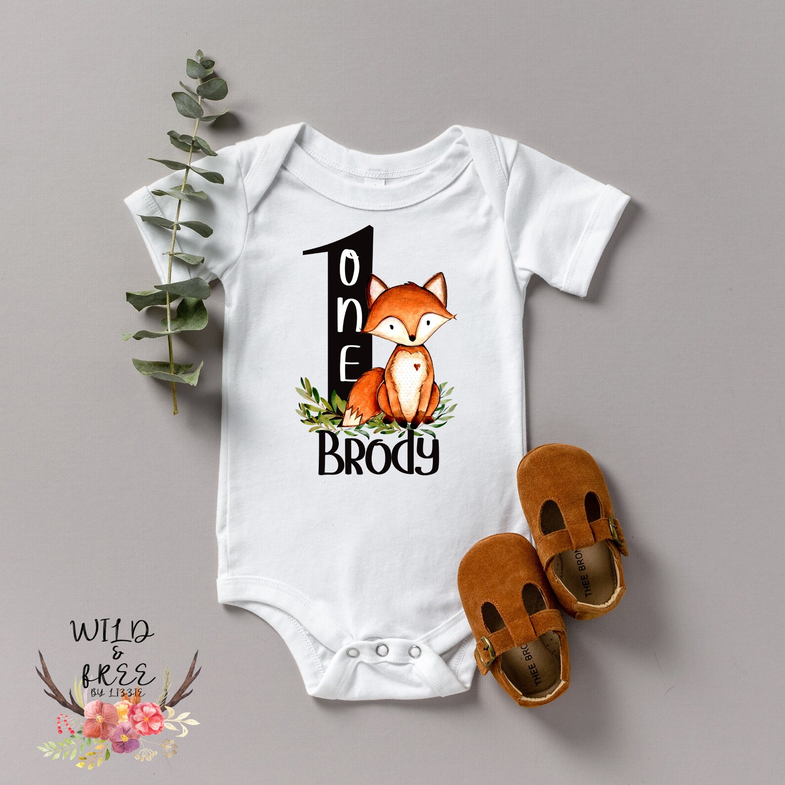Fox First Birthday Onesie Woodland Animal Birthday Outfit - Etsy