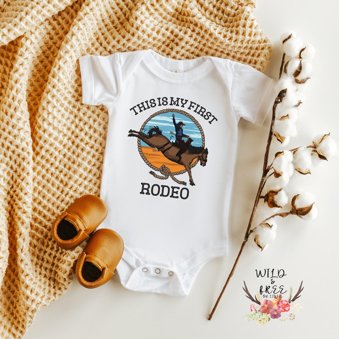 This is My First Rodeo Onesie, Cowboy Baby Bodysuit, Rodeo Baby Onesie ...