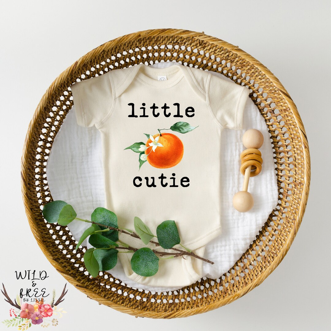 Little Cutie Onesie, Orange Onesie, Orange Baby Bodysuit, Cute Baby ...
