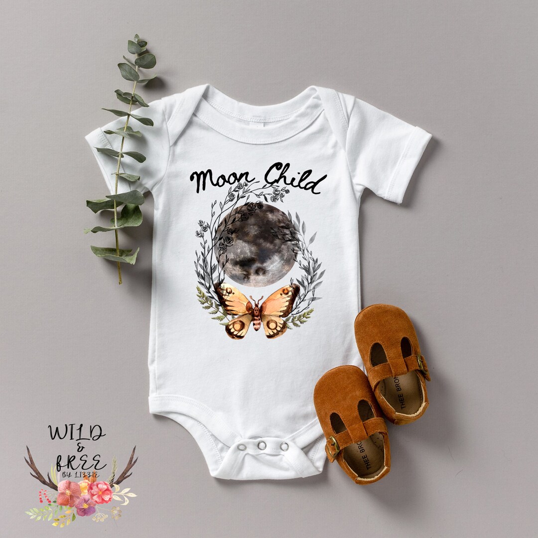 Moon Child Onesie Baby Girl Moon Onesie Celestial Baby - Etsy