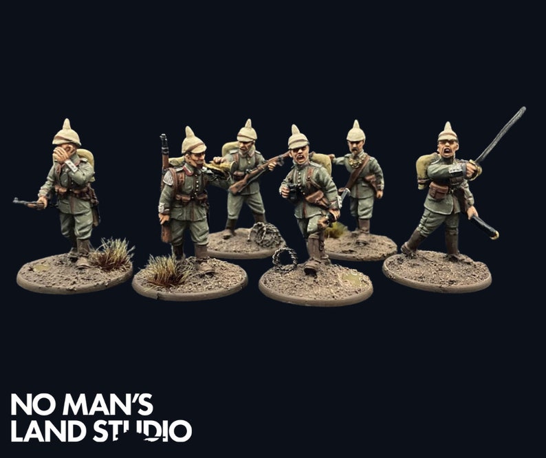 WW1 Painted German Miniatures 1914 6 Pro Painted Figures COMMISSION ...