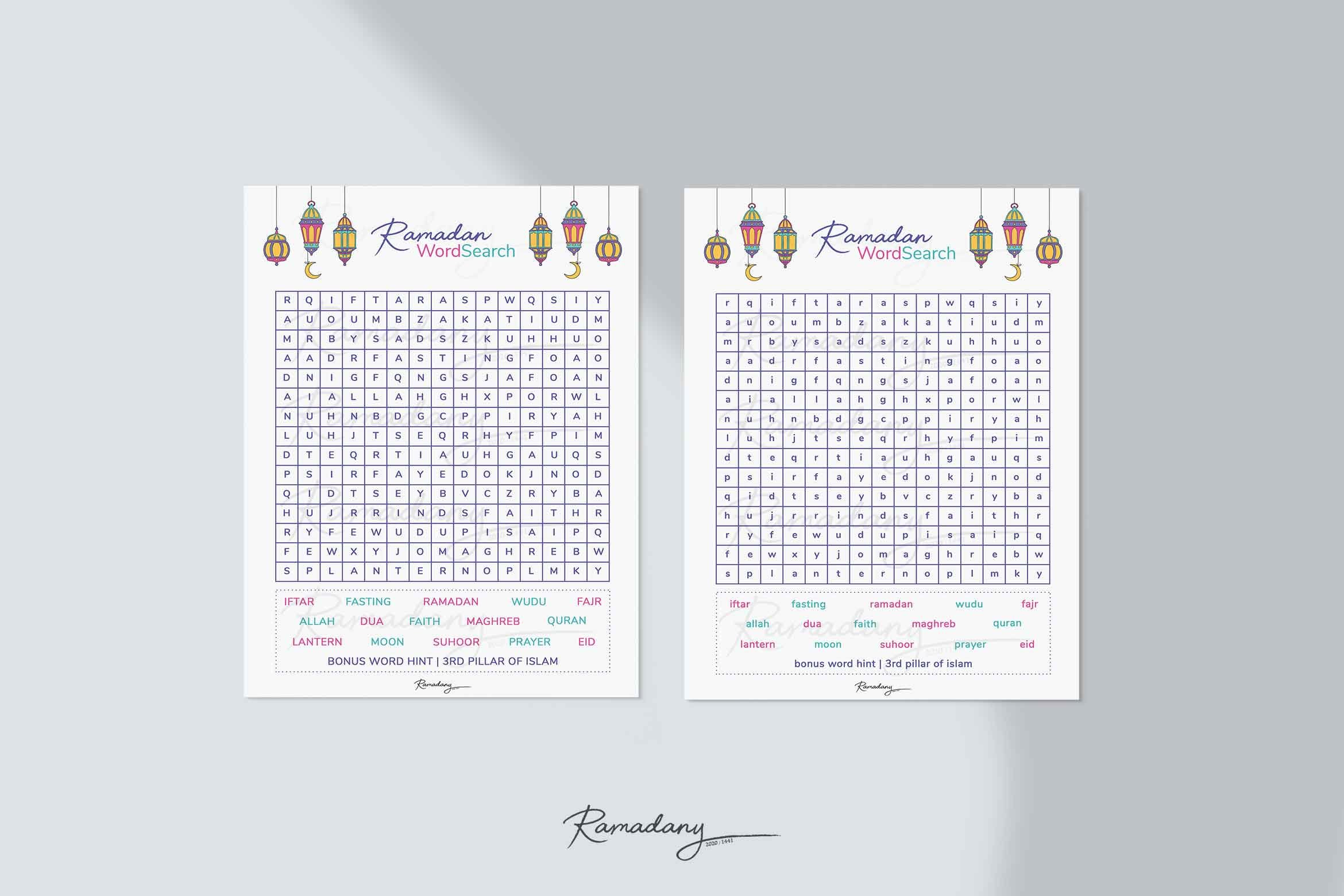 Ramadan Word Search | Uppercase and Lowercase | Kids Edition ...