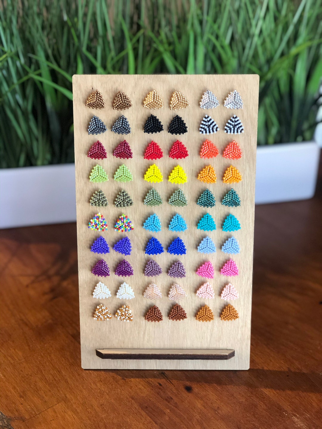 30 Colors Available! | Handwoven Seed Bead Studs | Beaded Studs ...
