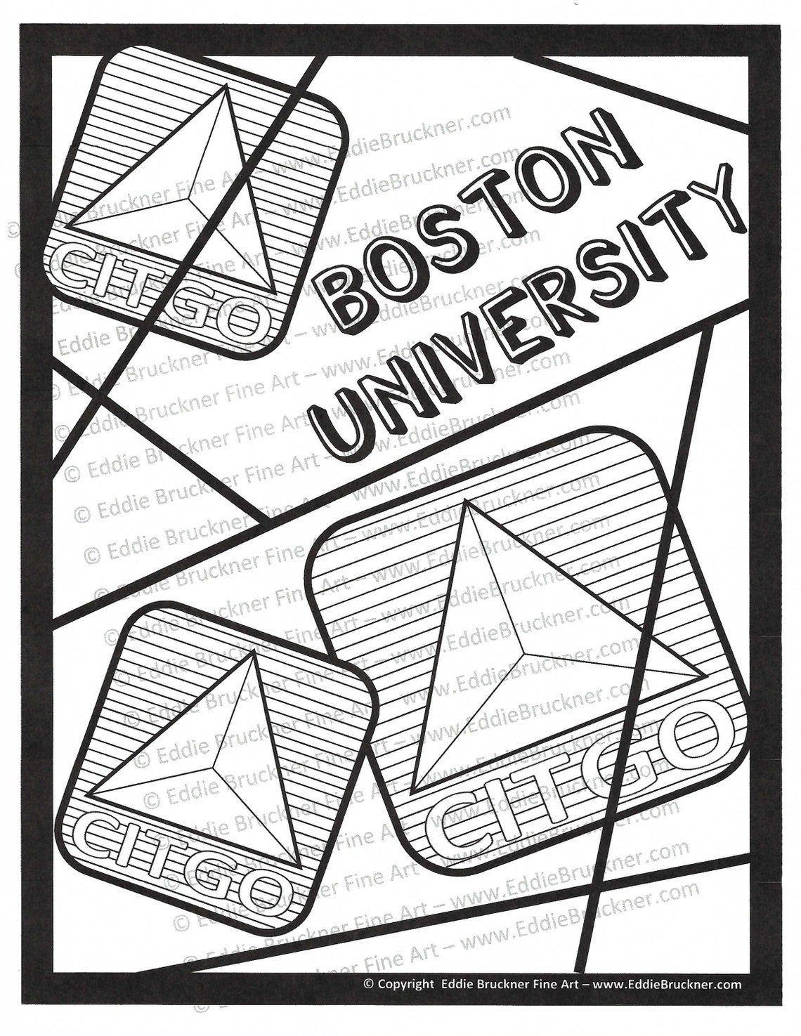 Boston Coloring Book: Pop-art Designs for Adults & Kids (digital ...