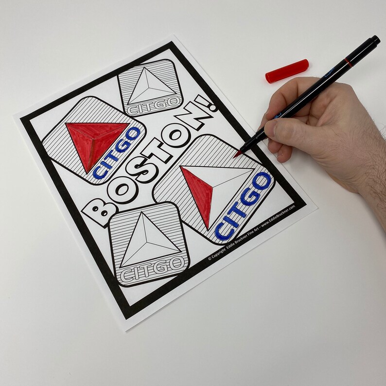 Boston Coloring Book: Pop-art Designs for Adults & Kids (digital ...