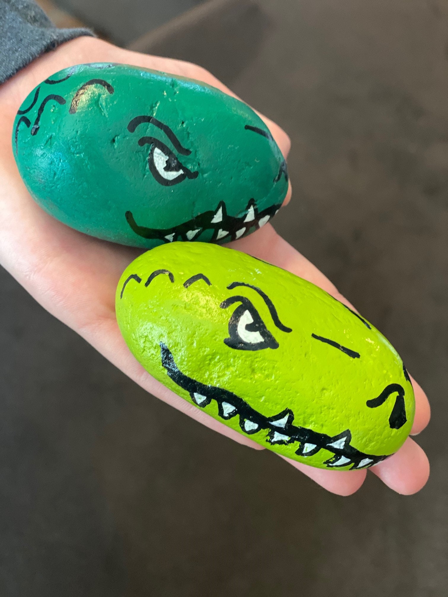 Rock Tic Tac Toe Board, Gator-themed Tic-tac-toe Board, Hand-painted ...