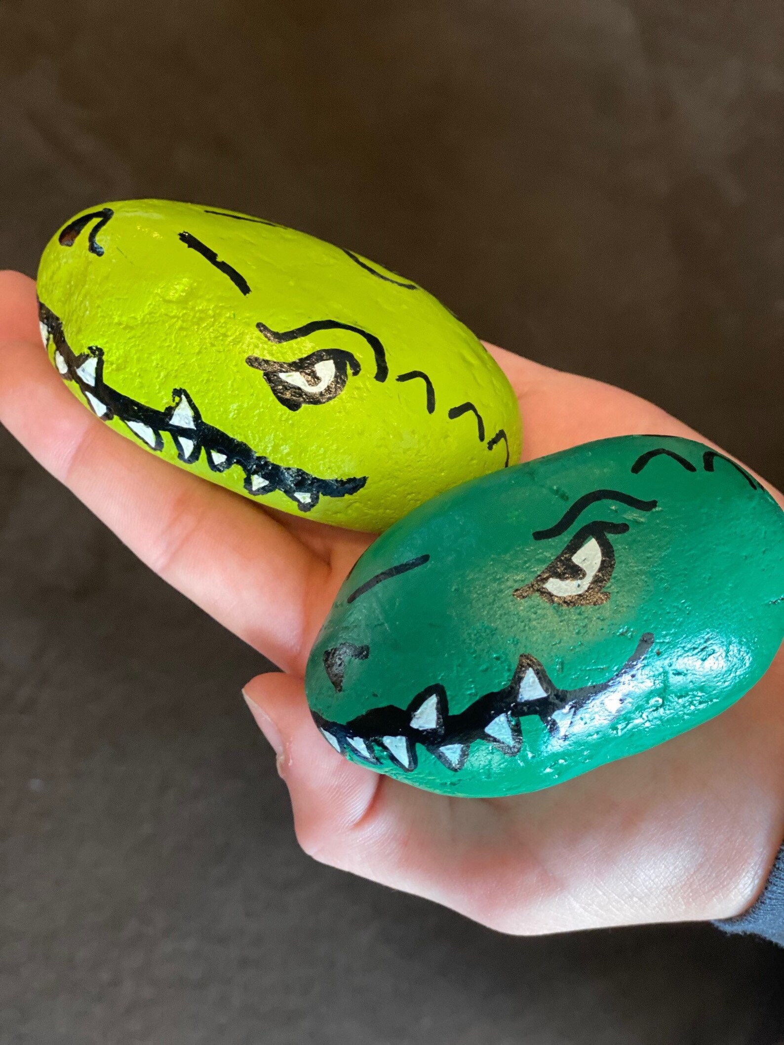 Rock Tic Tac Toe Board, Gator-themed Tic-tac-toe Board, Hand-painted ...