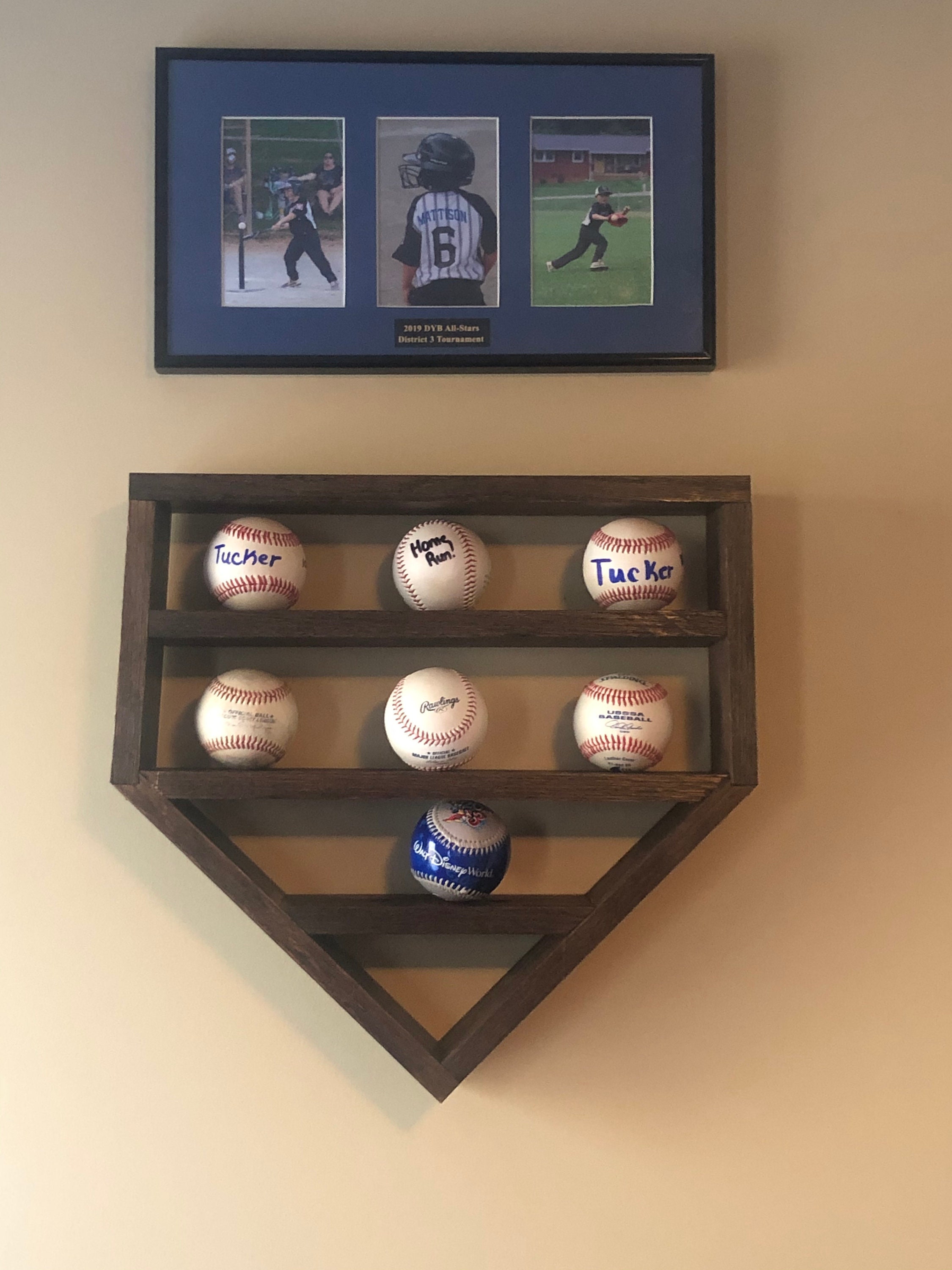 Wooden Homeplate Baseball Shelf - Etsy