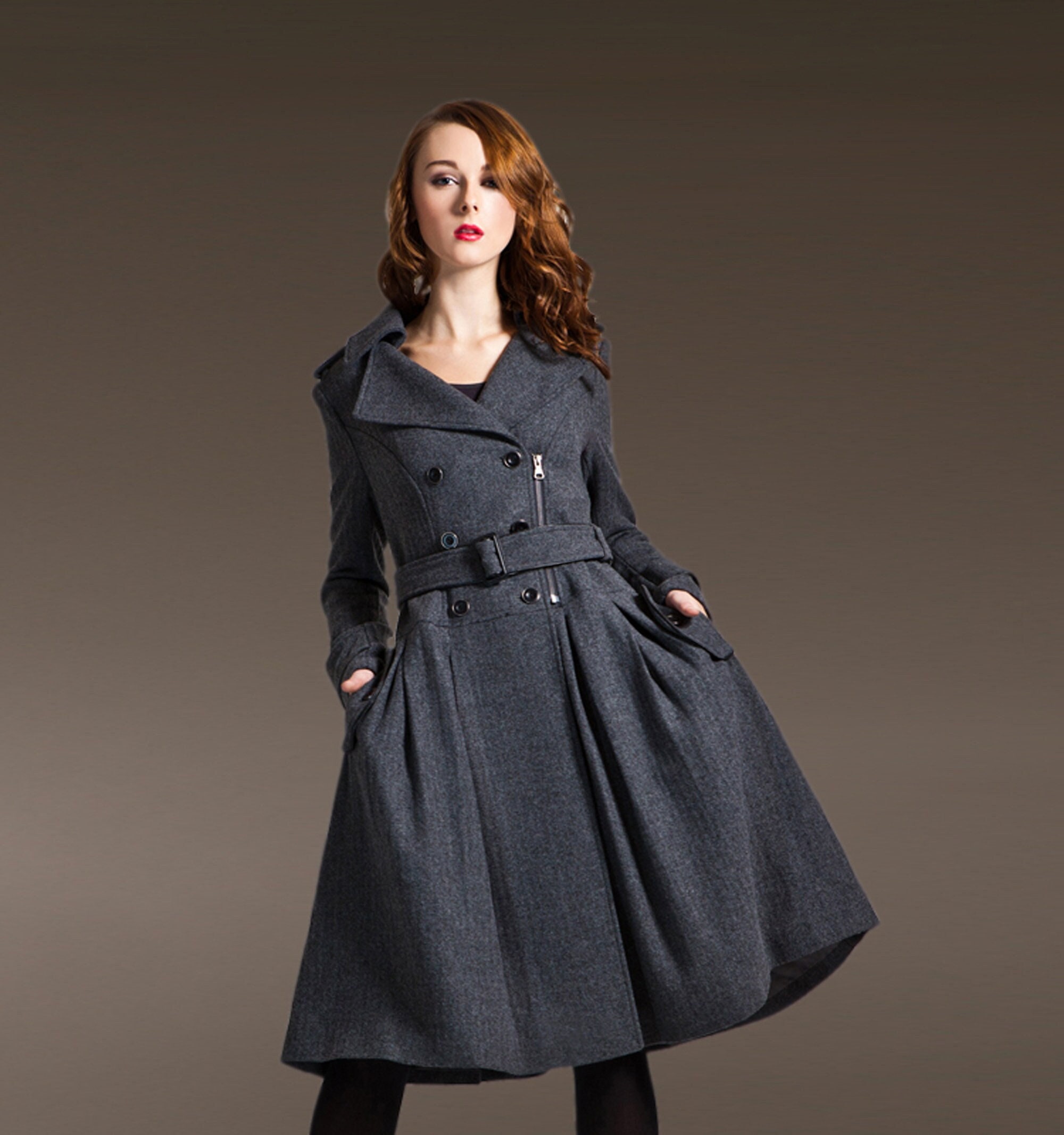Wool Blend Coat With Full Skirt - Etsy