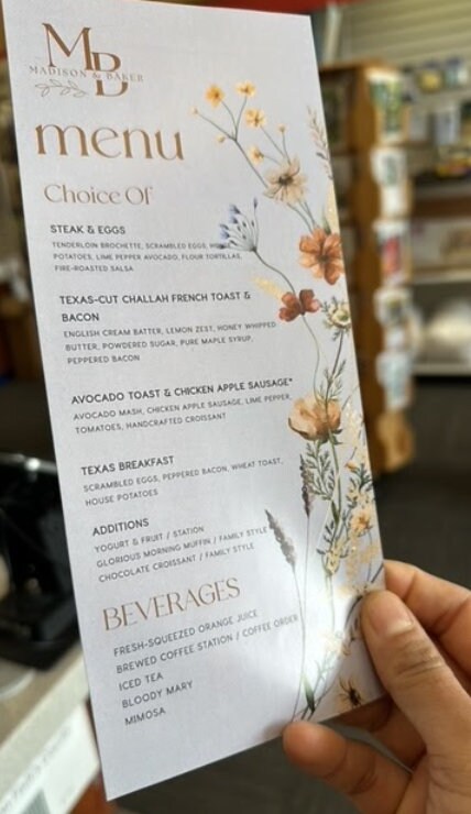 Custom Menus (sold as 25 Menus per Box) - Etsy