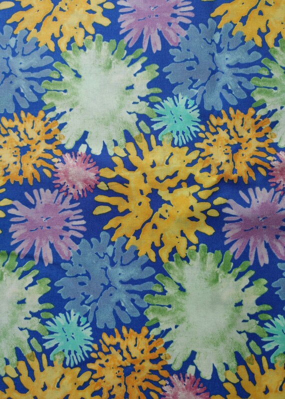 Multi-colored Flower Fabric | Etsy