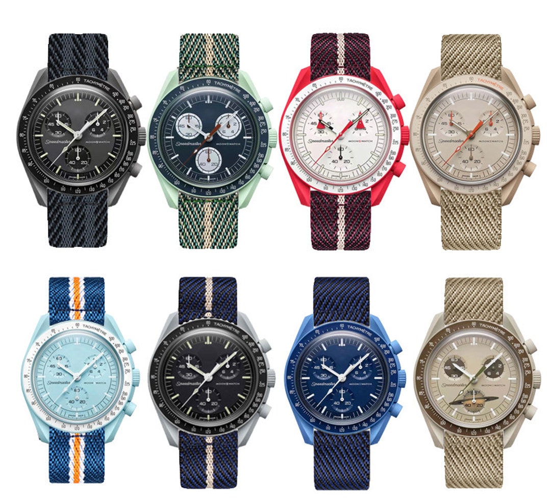 New 18,20,22 and 24mm Nylon Watch Band Replacement for Swatch Omega ...