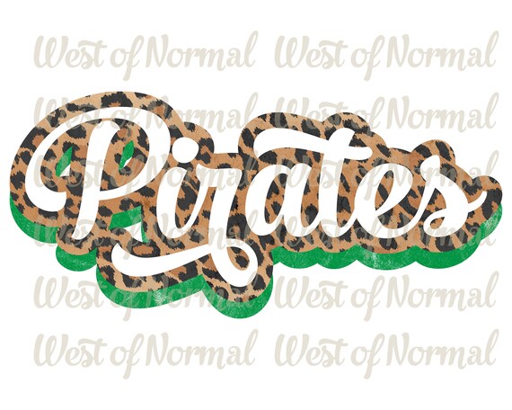 Pirates green leopard retro PNG for sublimation | Etsy