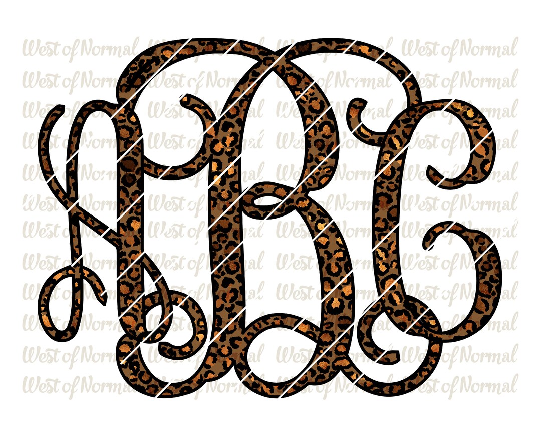 Dark Golden Leopard Vine Monogram Alphabet PNG for Sublimation - Etsy