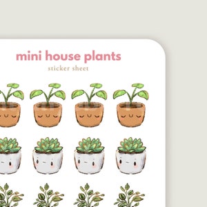 Mini House Plants Sticker Sheet Journaling Stickers for Your Planner ...