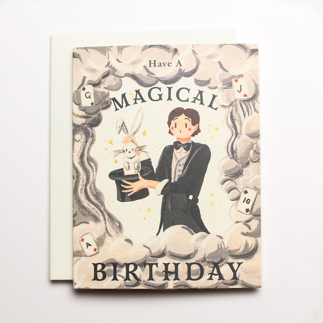 Magician Birthday Card, Magical Birthday Card, Magician Birthday Party ...