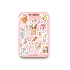 Food Planner Stickers Cute Groceries Sticker Sheet Journaling Stickers ...