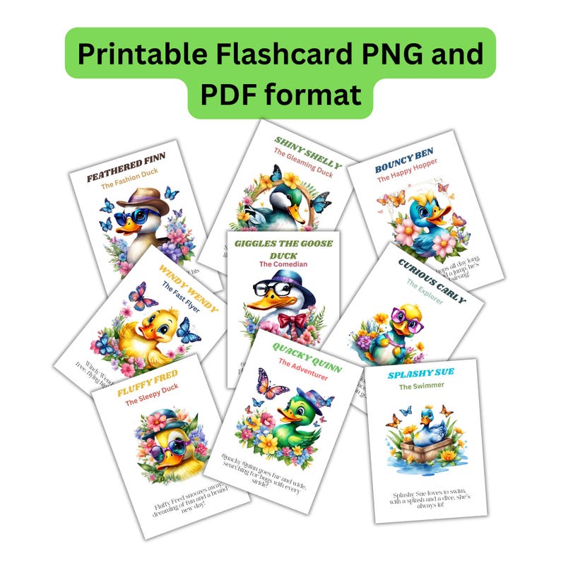 9 Ducks Baby Clipart, Nursery Decor Fun, Educational Prints for Kids ...