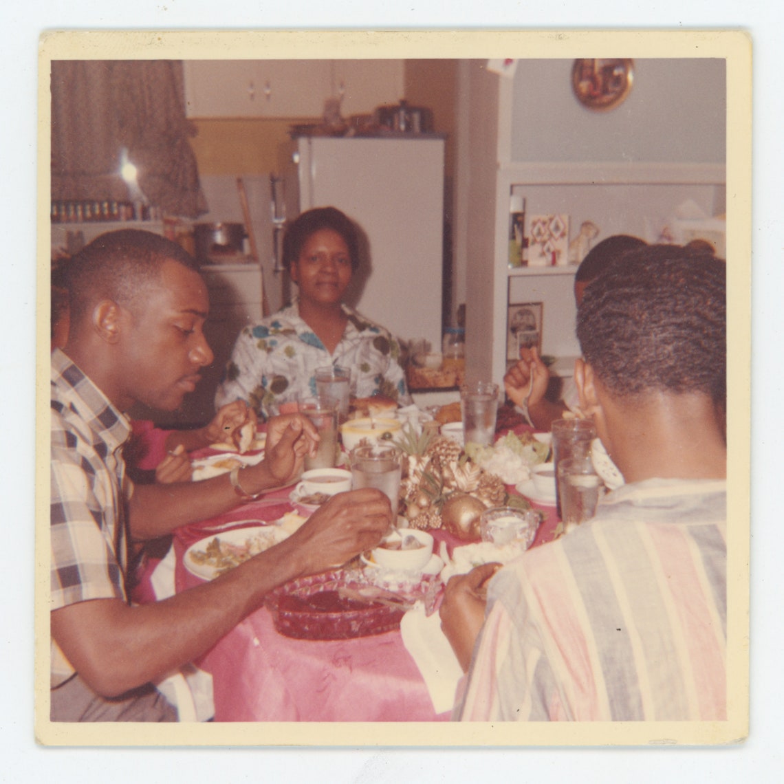 Dinner Time : African American Family Snapshot Candid Vintage Photo ...