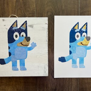 Bluey-inspired Art Print, Blue Dog Wall Art, Blue Heeler Wall Decor ...