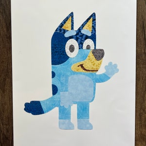 Bluey-inspired Art Print, Blue Dog Wall Art, Blue Heeler Wall Decor ...