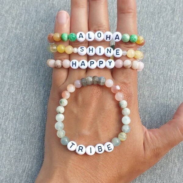 Word Bracelet - Etsy