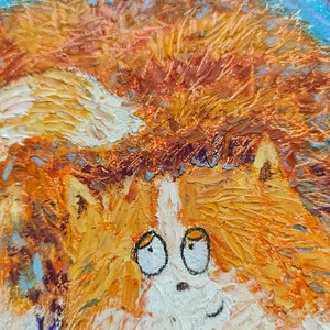 Rad Cat Painting Animal Original Art Home Decor Wall Art Oil Pastel ...