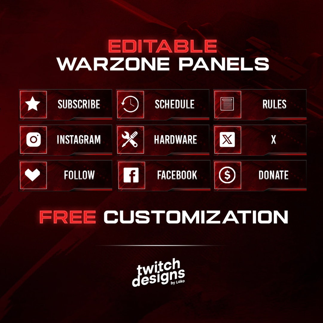 Editable WARZONE 3 Twitch Stream Panels - Etsy